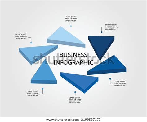 Triangle Template Infographic Presentation 6 Element Stock Vector Royalty Free 2199537177