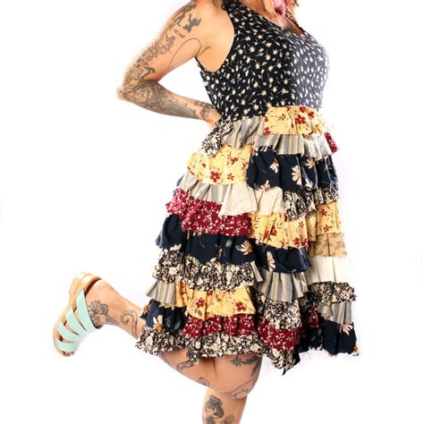 Bohemianrufflesundresspatchworkfloralrufflesbycrudethings189