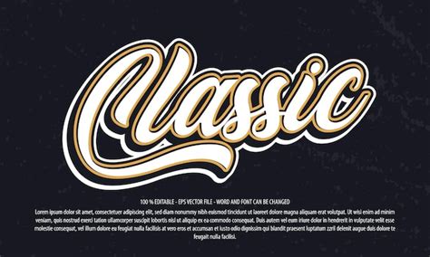 Premium Vector Classic 3d Style Editable Text Effect