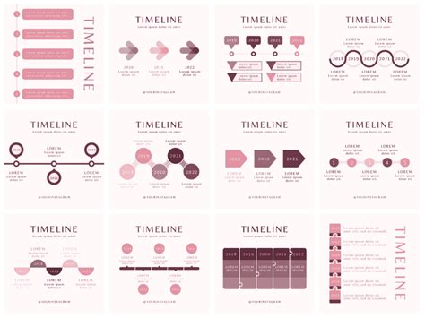 100 Pink Timeline Infographics