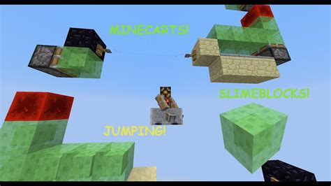 Slimeblock Minecart Elevator In Minecraft Youtube