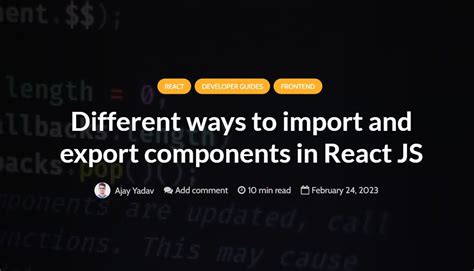 Ajay Yadav On Linkedin Reactjs Export Reactjsdevelopment React