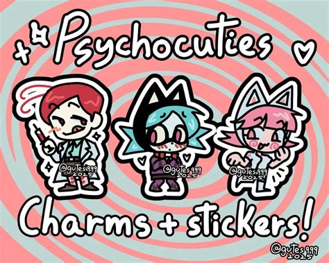 Psychocuties Keychain Stickers Doctor Masacrik Ushka Mimi