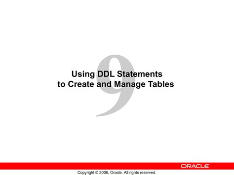 Les09 Using Ddl Statements To Create And Manage Tables Ppt Databases Computer Software