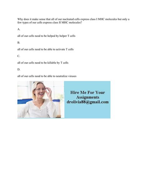 Why Does It Make Sense That All Of Our Nucleated Cells Express Class I Pdf