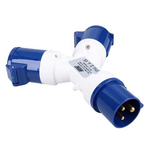 Y Splitter 2 Way Adaptor 230v Mains Site Socket Lead Caravan Generator