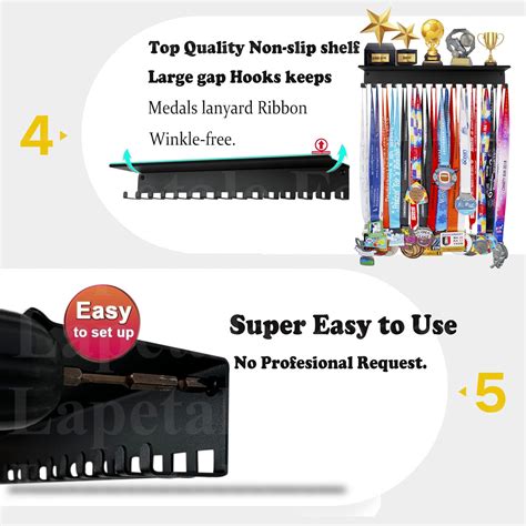 Medal Holder Non Slip Trophy And Medal Display Shelf 16 Inch Wall Mount