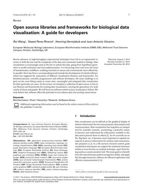 Pdf Open Source Libraries And Frameworks For Biological Data
