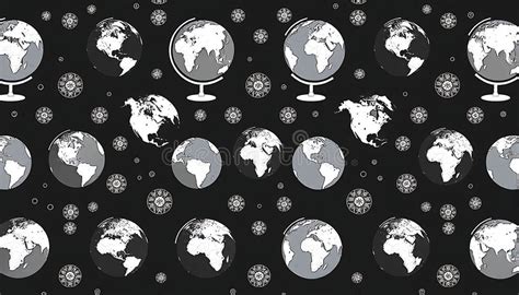 Globe Pattern World Map Geography Travel Education Design Stock