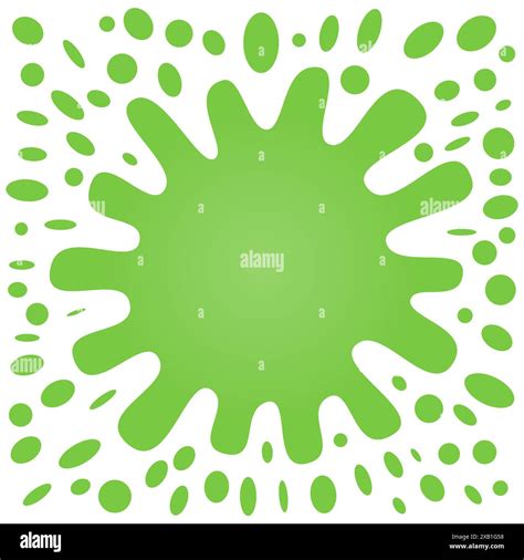 Big Green Splash With Lots Of Small Splashes On A White Background