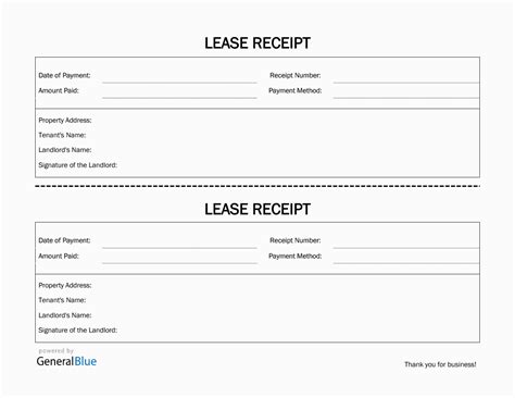 Property Receipt Templates