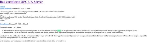 Solved Opc Ua Certificate Badcertificateuriinvalid Ni Community
