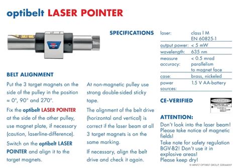 Optibelt Alignment Laser Pointer Ii Laser Class1m £50000 Picclick Uk Optibelt Alignment Laser Pointer Ii Laser Class1m £50000 Picclick Uk