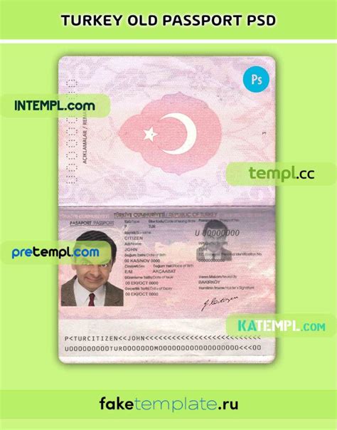 Turkey Passport Psd Download Template 2010 2018