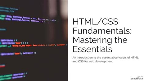 Beautifulai Htmlcss Fundamentals Mastering The Essentialspdf Web Design And Html Internet