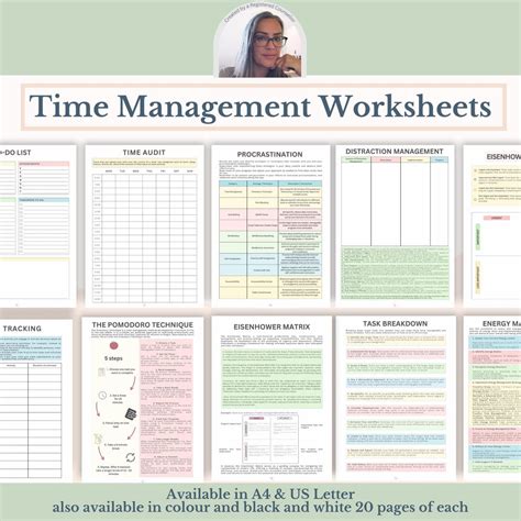 Time Management Worksheets Productivity Planner Pdf Download Etsy