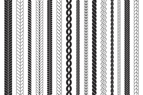 Braid Lines Brushes Braided Frames Knit Texture Seamless Pattern Ro By Microvector
