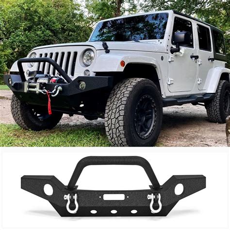 Yitamotor® Full Width Front Bumper For 07 18 Jeep Wrangler Jk W Fog