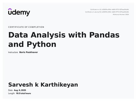 Im Happy To Share That Ive Successfully Completed The Course Data Analysis With Pandas And