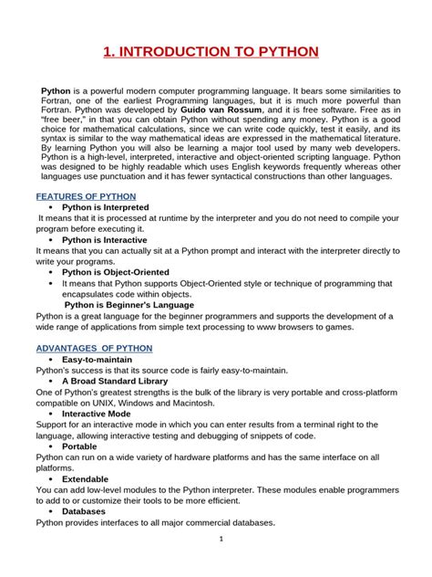 Troduction To Python Pdf Python Programming Language Reserved Word