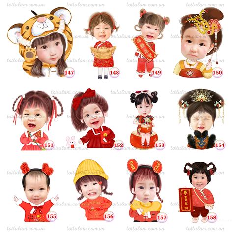 Chibi Bé Gái Chủ đề TẾt