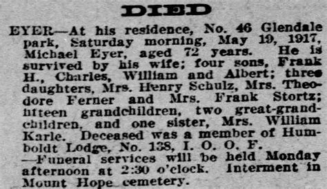 Michael Joseph Eyer 1845 1917 Find A Grave Memorial