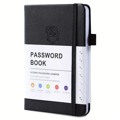 A6 Password Logger Journal Secure Hardcover Notebook With