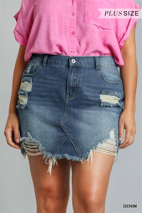Dark Denim Curvy Blue Jean Mini Skirt Poise And Personality Boutique