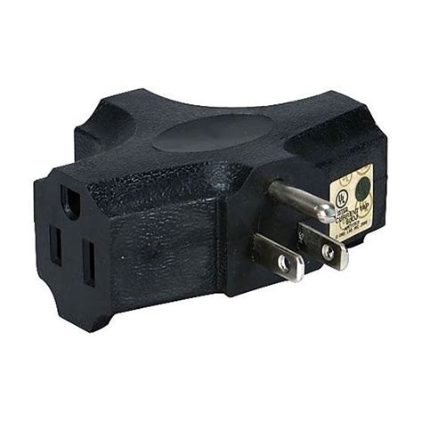 Black 3 Outlet 3 Prong Ac Plug