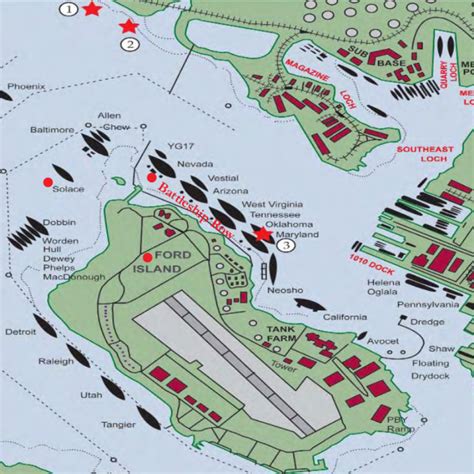 Map Of The Pearl Harbor Visitor Center Tjkmnj