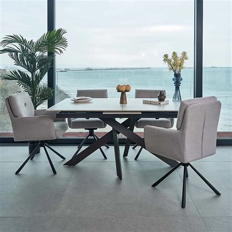 Stone Dining Table With Metal Legs Modern Style Extending Dining Table