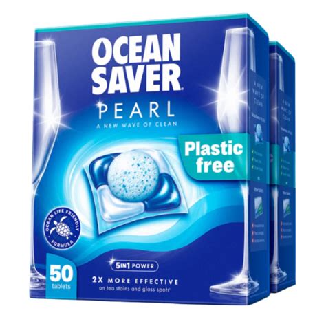 Home Oceansaver Pearl 5 In 1 Plastic Free Dishwasher Tablets 50 Pack