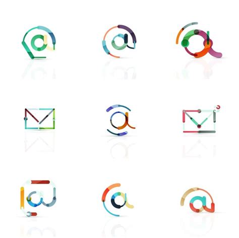Premium Vector Vector Email Business Symbols Or At Signs Logo Set
