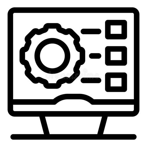 Computer Showing Software Development Process With Gear Icon Stock Illustration Illustration