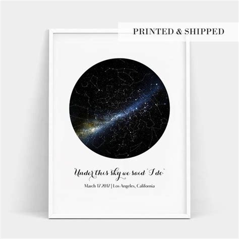 Constellation Map Custom Print Real Night Sky Print Custom Star