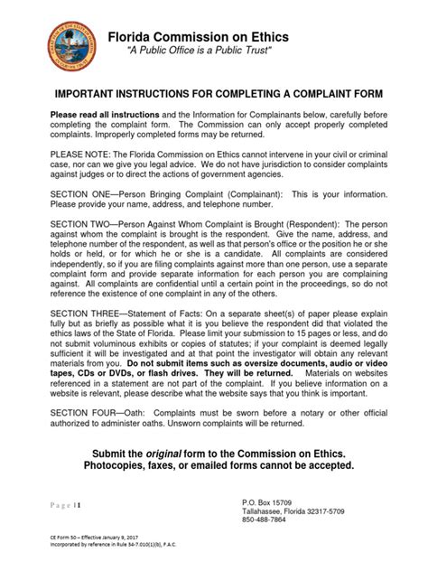 Ethics Complaint Form Pdf Costs In English Law Complaint