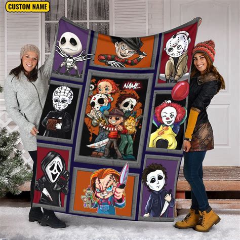 Chibi Horror Characters Blanket Movie Character T Halloween