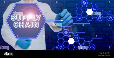 Text Sign Showing Supply Chain Internet Concept System Of Organization