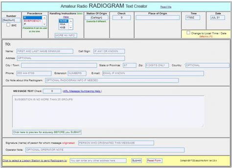 New Radiogram In Use Rri Form Winlink Global Radio Email