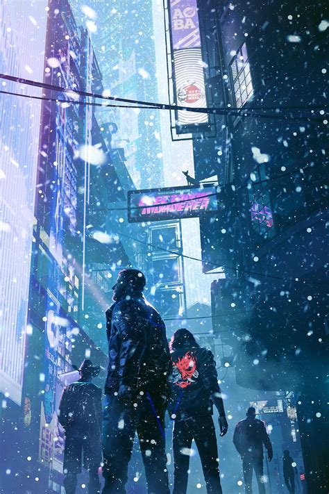 Let It Snow Cyberpunk Winter Wallpaper Cyberpunk 2077 Landscapes
