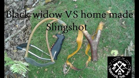 Slingshots A Home Made Cataplult Vs The Black Widow Slingshot Youtube