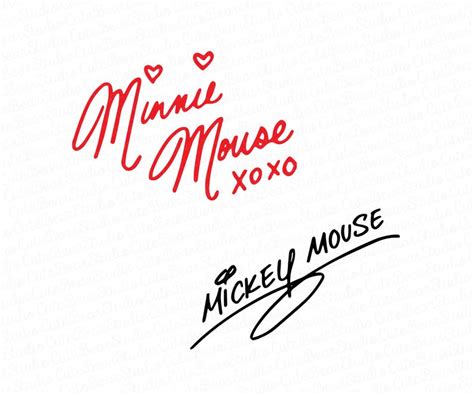 Mouse Friends Character Autograph Png Character Signatures Svg Trend