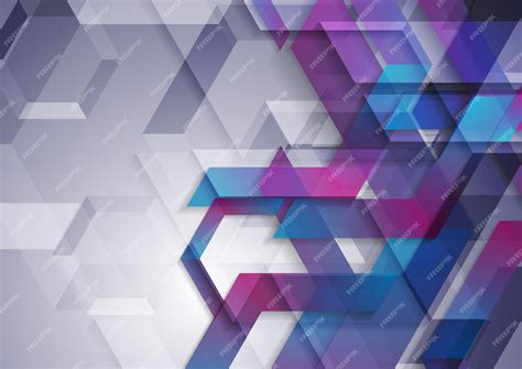 Premium Vector Blue And Purple Tech Geometric Background