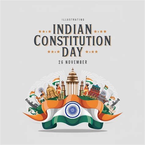Indian Constitution Day Design Illustration Premium Ai Generated Image