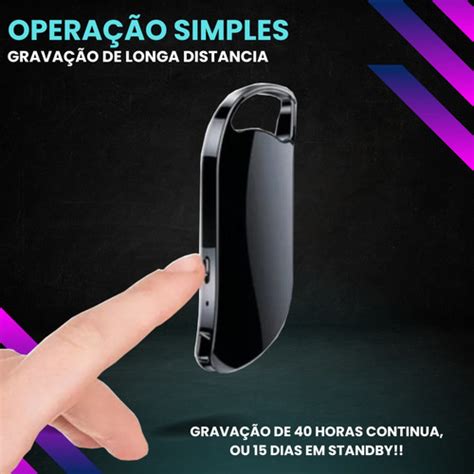 Mini Gravador Voz Som Chaveiro Espiao Espia Micro Escuta 32g Blutu