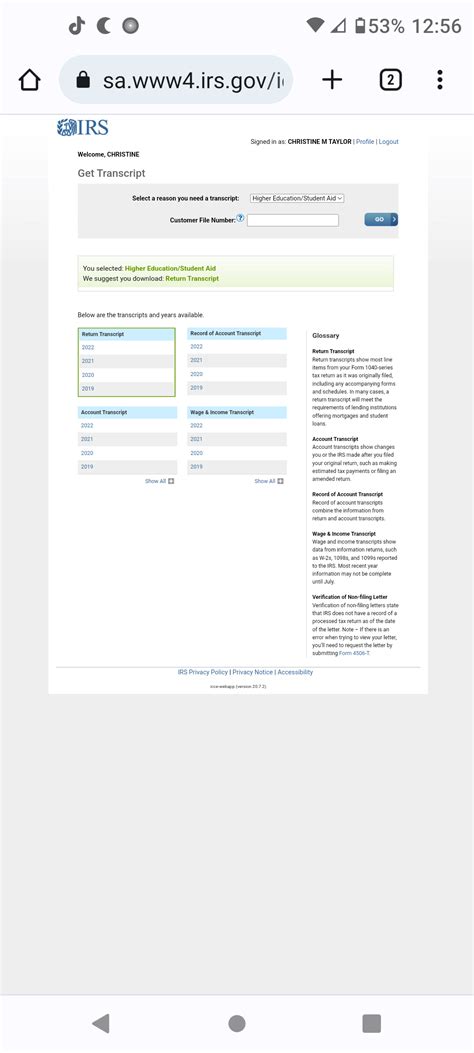 Transcript Updated R Irs