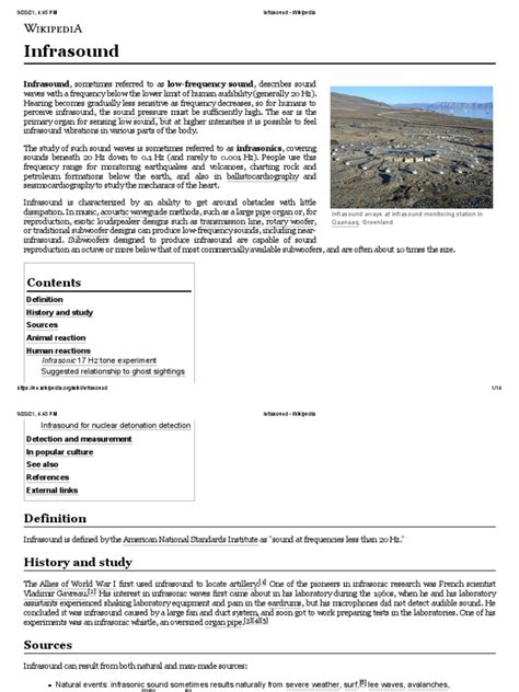Infrasound Infrasound Sometimes Referred To As Low Frequency Sound Describes Sound Pdf