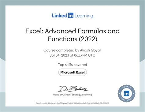 Akash Goyal On Linkedin Certificate Of Completion