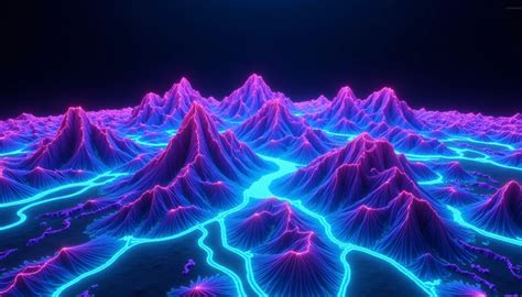 Free Neon Terrain Matrix Image Neon Cyberpunk Holographic
