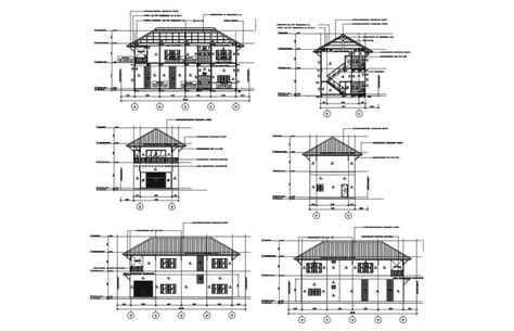 Elevation Drawing Of House With Detailed Dimensions In Dwg File House